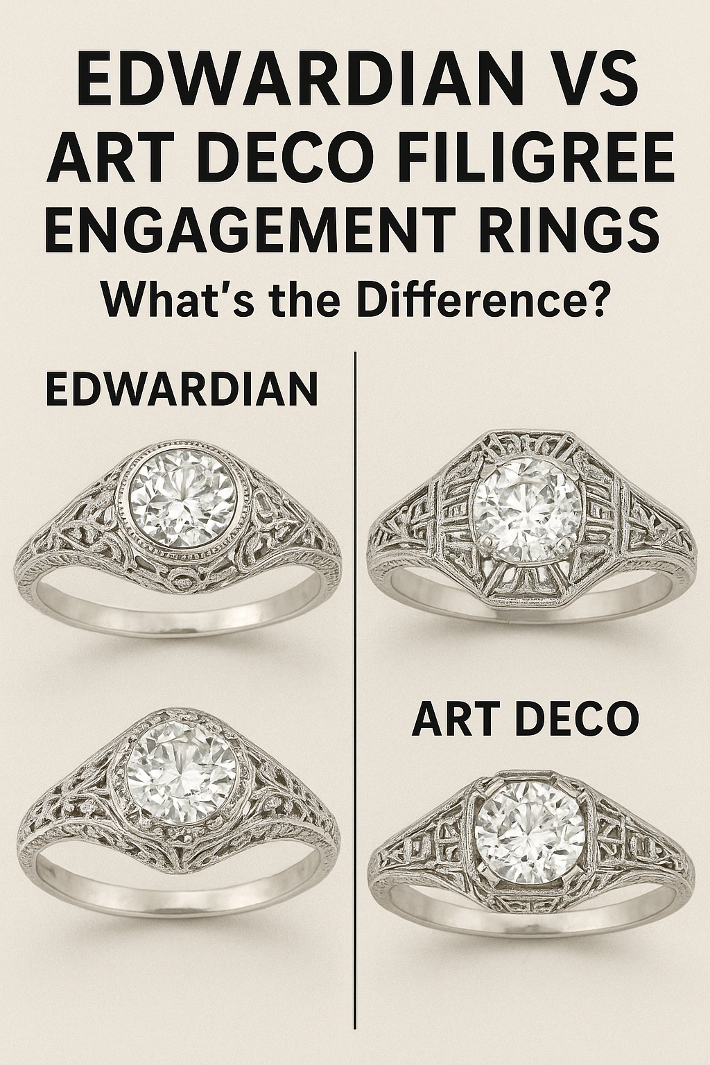 Edwardian vs Art Deco Filigree Engagement Rings: What’s the Difference