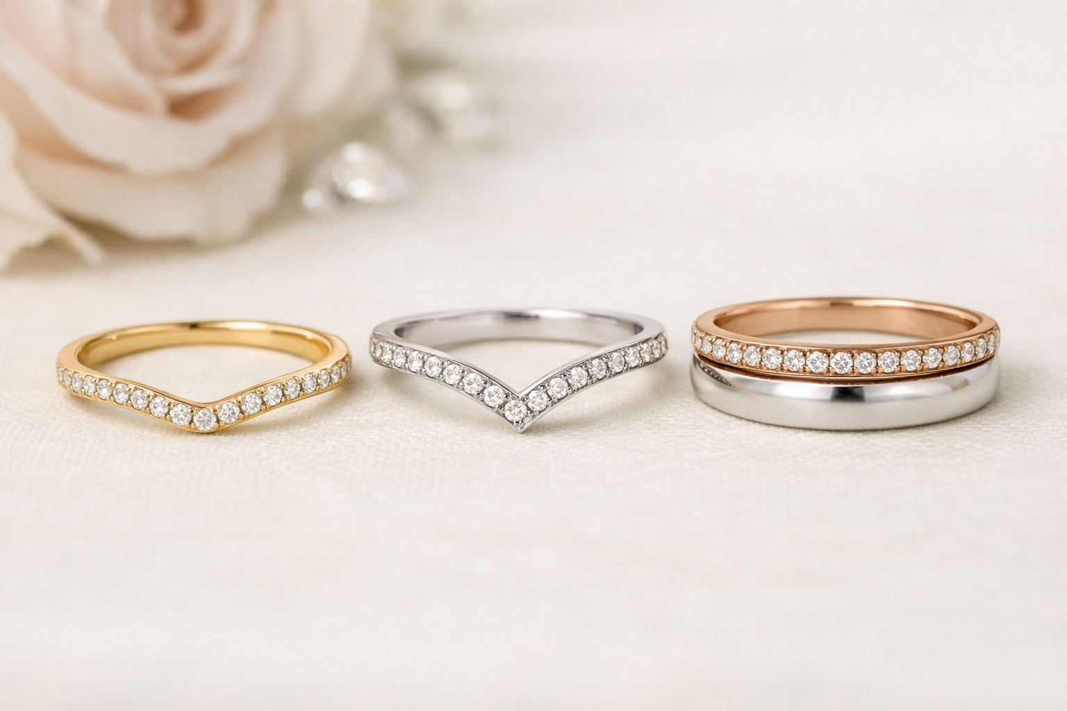 Curved, V-Shaped, and Straight Wedding Bands: A Complete Comparison