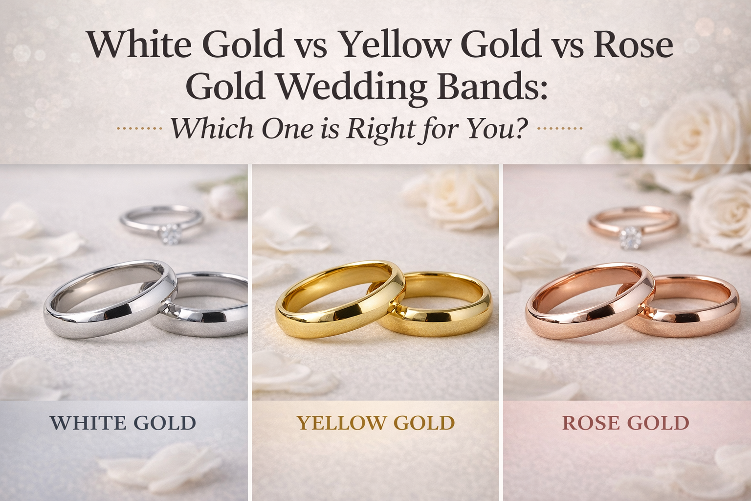 White Gold vs Yellow Gold vs Rose Gold Wedding Bands: Which One is Rig